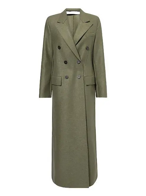 Harris Wharf London Tailored Long Pressed Wool Coat - Hunting Green