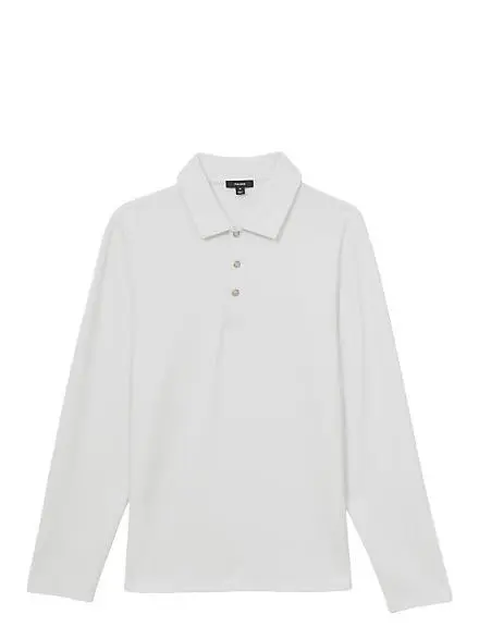 REISS Tivolli Long-sleeve Stretch-jersey Polo Shirt Xxl - White