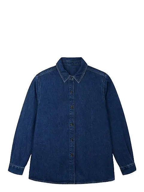 THE WHITE COMPANY Regular-fit Button-down Denim Shirt - Dark Denim