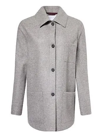 Harris Wharf London Chore Cashmere Flannel Jacket - Light Grey
