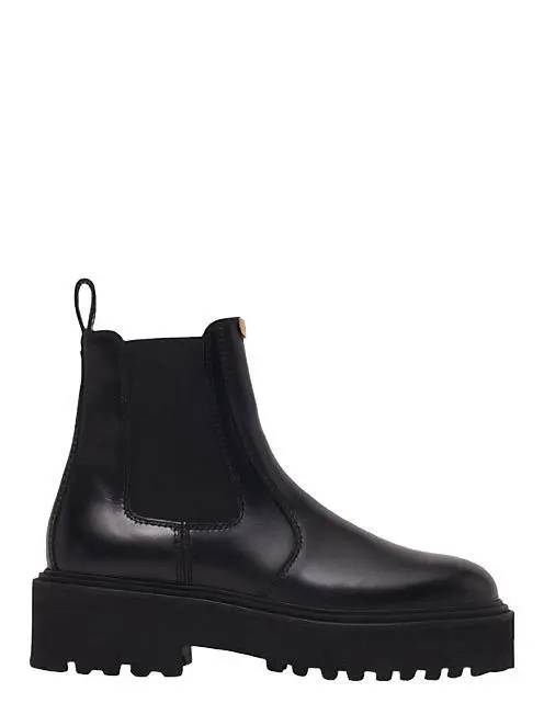 Maje Leather Chelsea Boots - Black