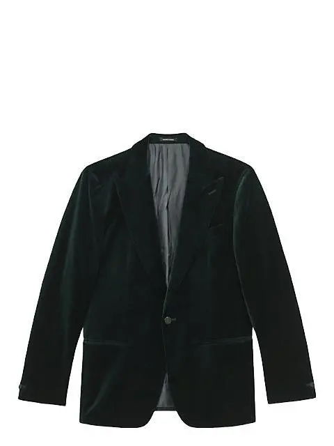REISS Apsara Peak-lapel Single-breasted Blazer - Emerald Green