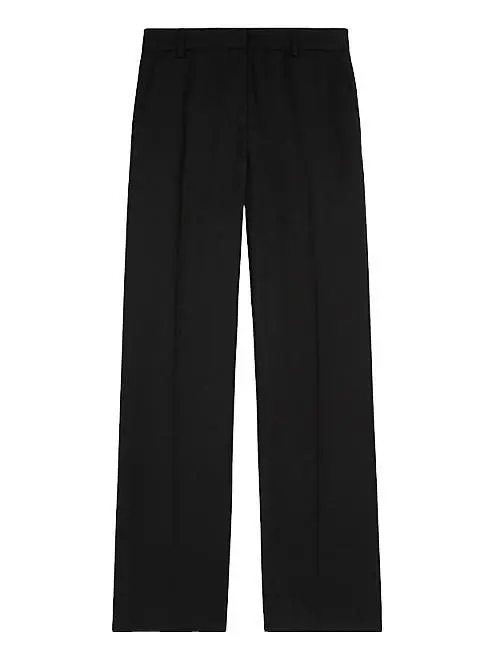 The Kooples Wide-leg Wool Trousers - Black