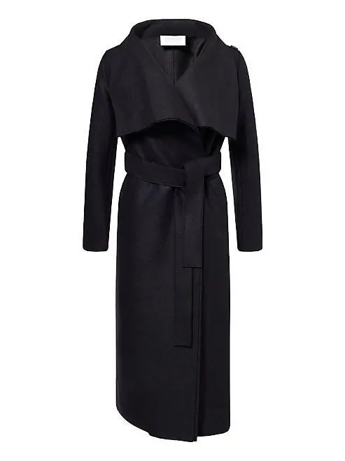 Harris Wharf London Pressed Wool Long Coat - Black