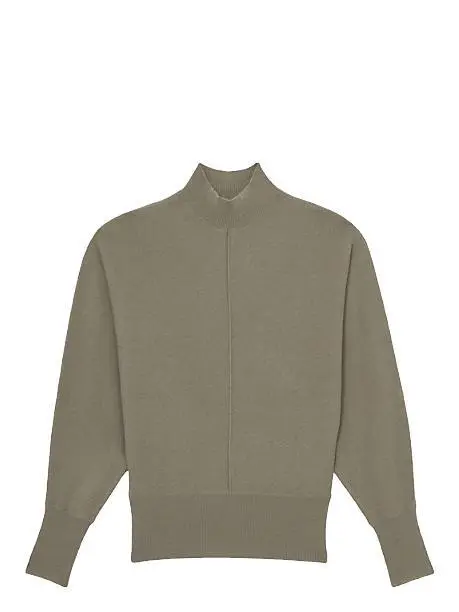 REISS Funnel Neck Wool And Cashmere-blend Jumper - Sage Green