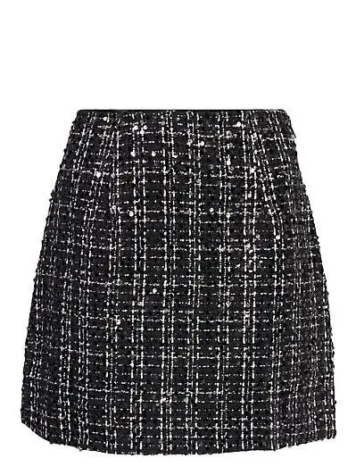 AMY LYNN Sequin-bouclé Woven Mini Skirt - Black