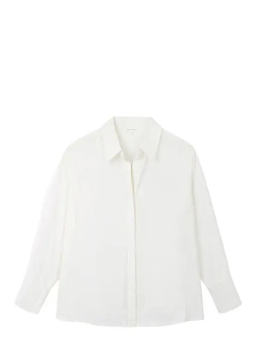 THE WHITE COMPANY Collared Relaxed-fit Silk Shirt - Ivory