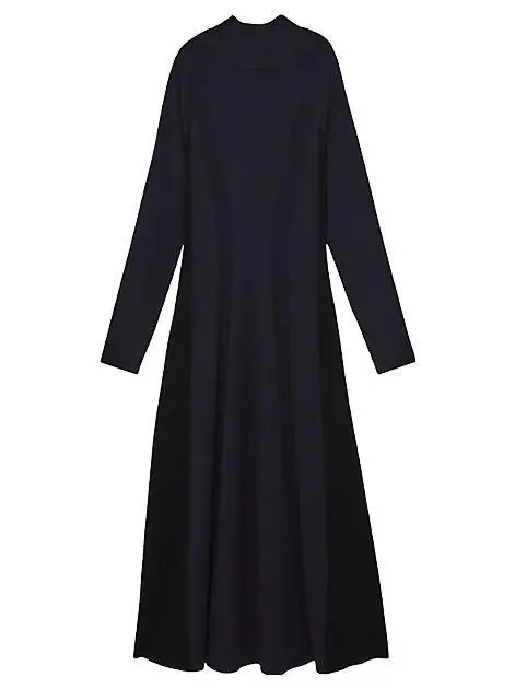 REISS Zaya Stretch-knit Midi Dress - Navy Black