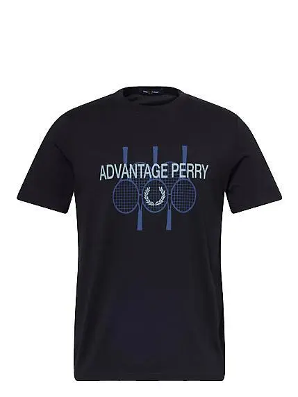 Fred Perry Advantage Perry Logo-print Cotton T-shirt - Black