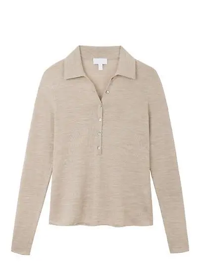THE WHITE COMPANY Collared Merino-wool Top - Hazelwood