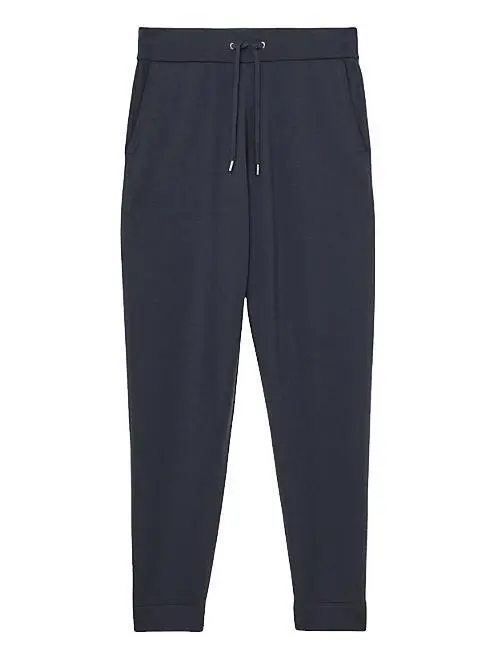 REISS Billings Drawstring-waist Wool-blend Jogging Bottoms - Midnight Navy