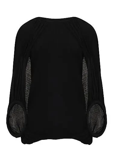 LEEM Double Hoop Knitted Top - Black