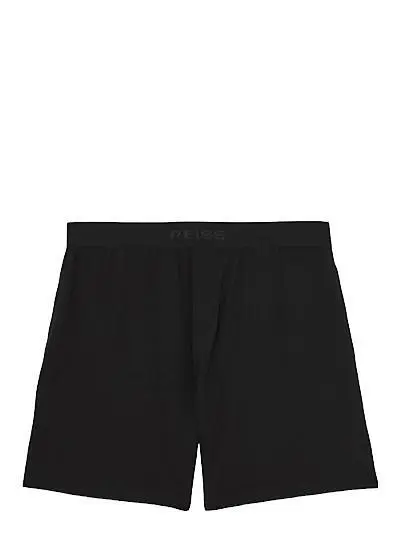REISS Branded Waistband Stretch-jersey Shorts - Black