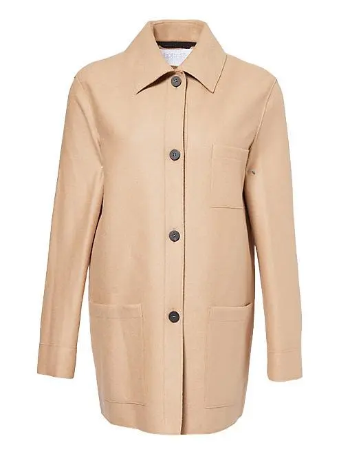 Harris Wharf London Chore Pressed Wool Jacket - Beige
