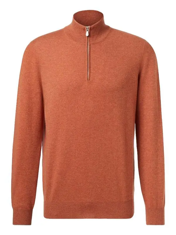 Brunello Cucinelli Cashmere Half-zip Sweater - Orange