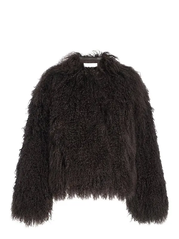 STAND STUDIO Charlotte Shearling Jacket - Dark Grey