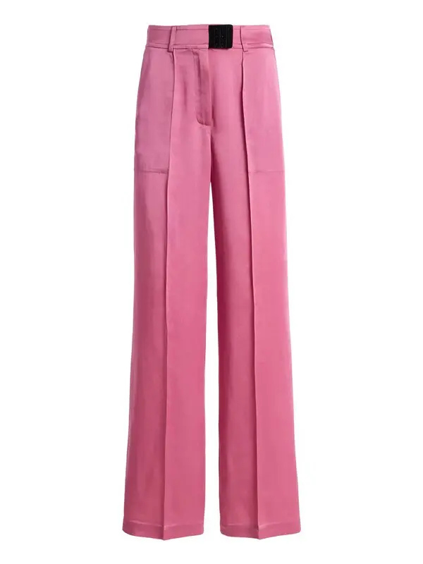 Bevza Satin Trousers With Bra Closure - Pink