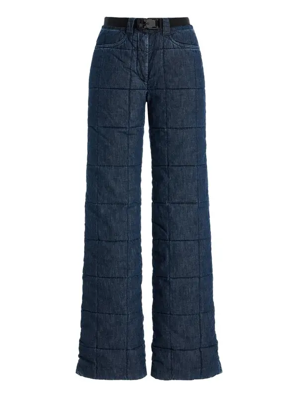 IENKI IENKI Chalet Quilted Down Denim Pants - Blue