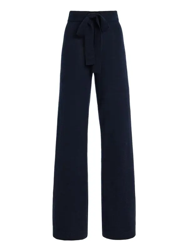 WE NORWEGIANS Geilo Belted Wool Pants - Navy