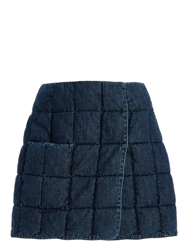 IENKI IENKI Plahta Quilted Denim Mini Skirt - Blue