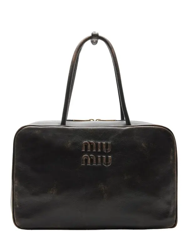 Miu Miu Beau Leather Shoulder Bag - Brown