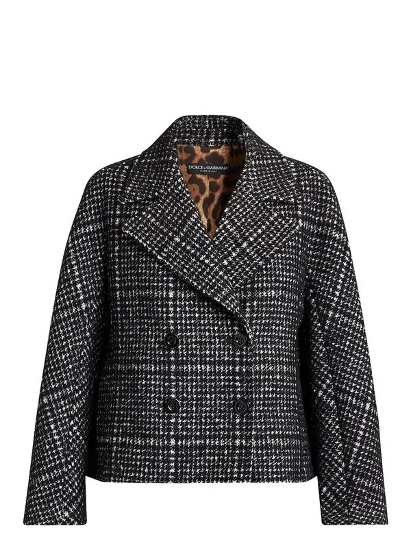 Dolce & Gabbana Pied Poule Double-breasted Jacket - Houndstooth Black