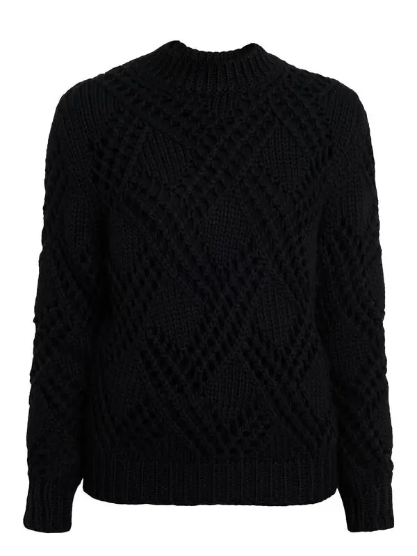 JIL SANDER Lace Knit Sweater - Black