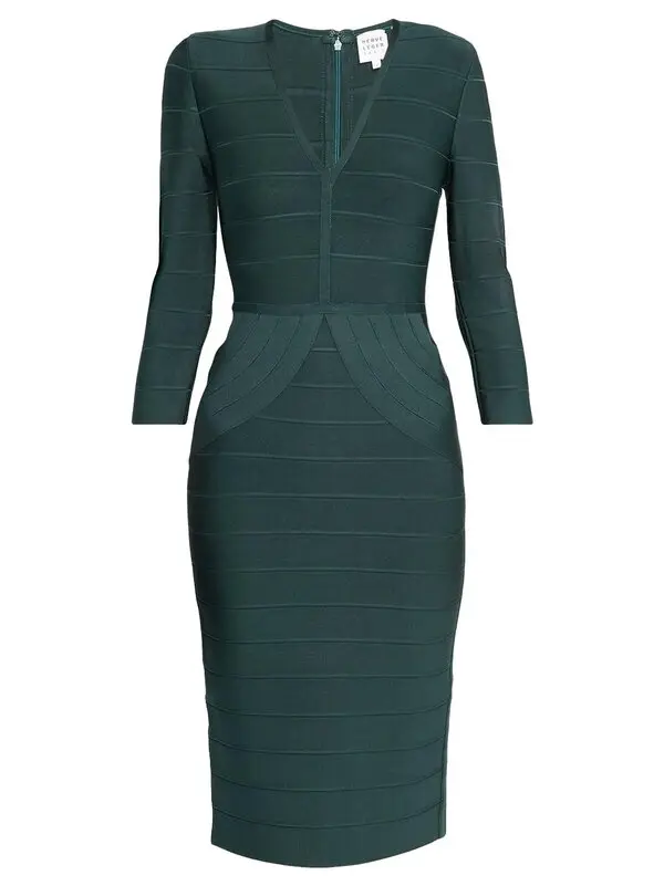Herve Leger Athena Bandage Midi Dress - Viridian-3