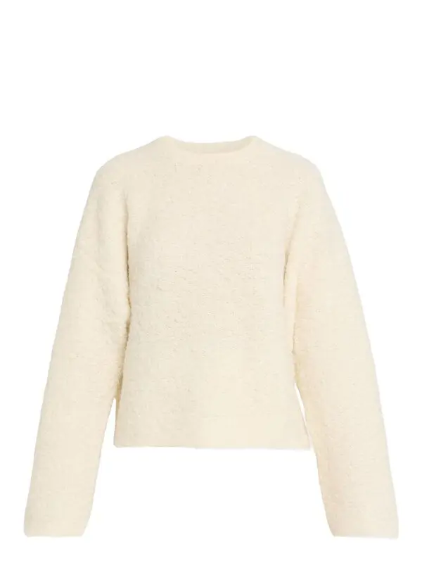 TOTEME Boxy Bouclé Knit Sweater - Milk