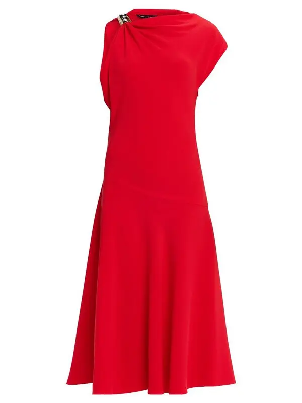 Proenza Schouler Rue' Crepe Midi Dress - Red
