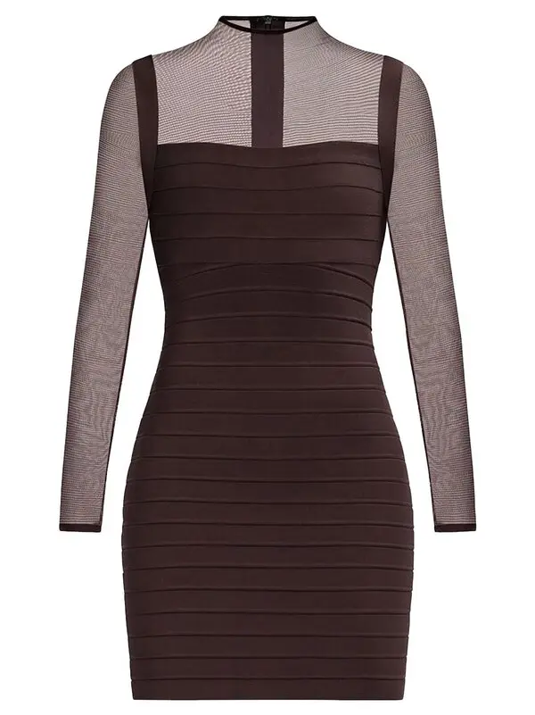 Herve Leger Amy Bandage Mini Dress - Walnut-204