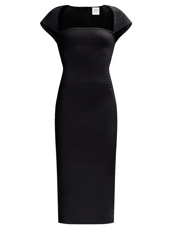 Herve Leger Josie Bandage Midi Dress - Black