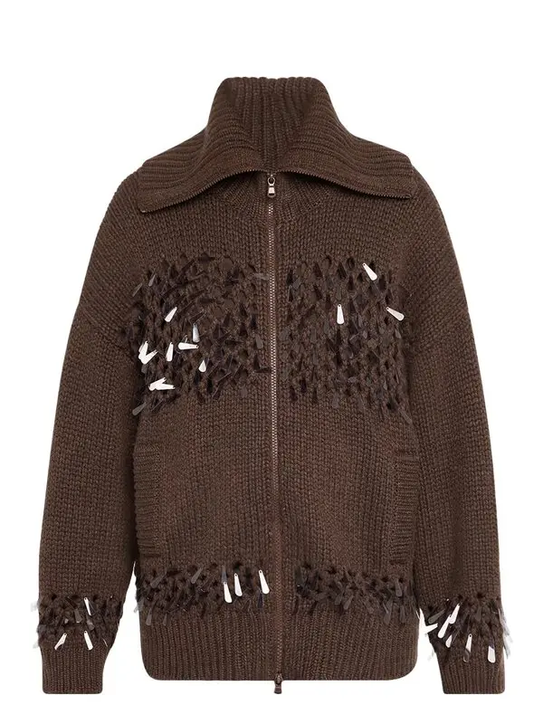 Brunello Cucinelli Cashmere Zip Cardigan - Chocolate