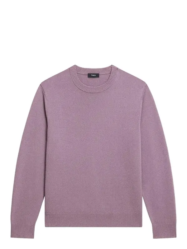 Theory Hilles Cashmere Crewneck Sweater - Purple Sto