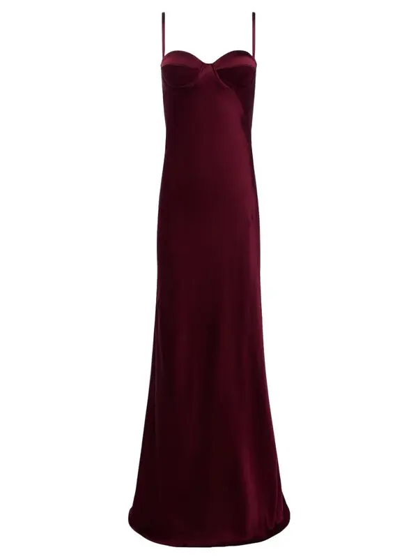 L'Agence Sayla Bias-cut Silk Gown - Dark Port