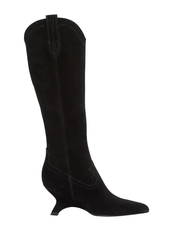 Simkhai Shadow Suede Western Knee Boots - Black