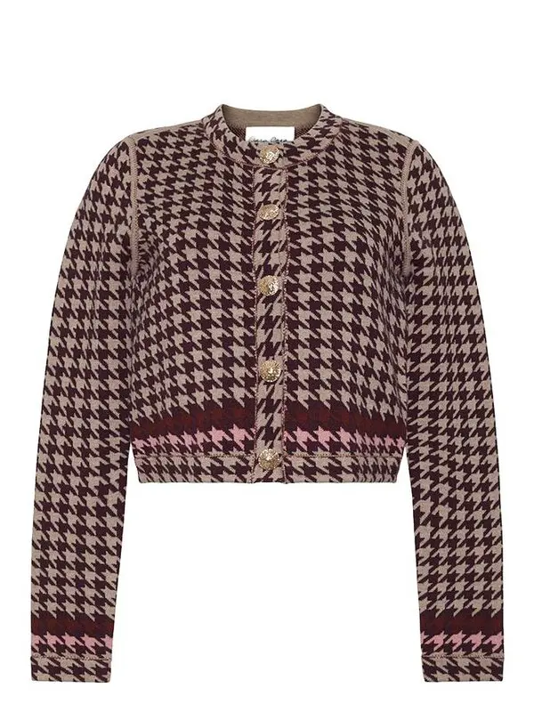 Cara Cara Wanda Jacquard Knit Top - Houndstooth Multi Taupe