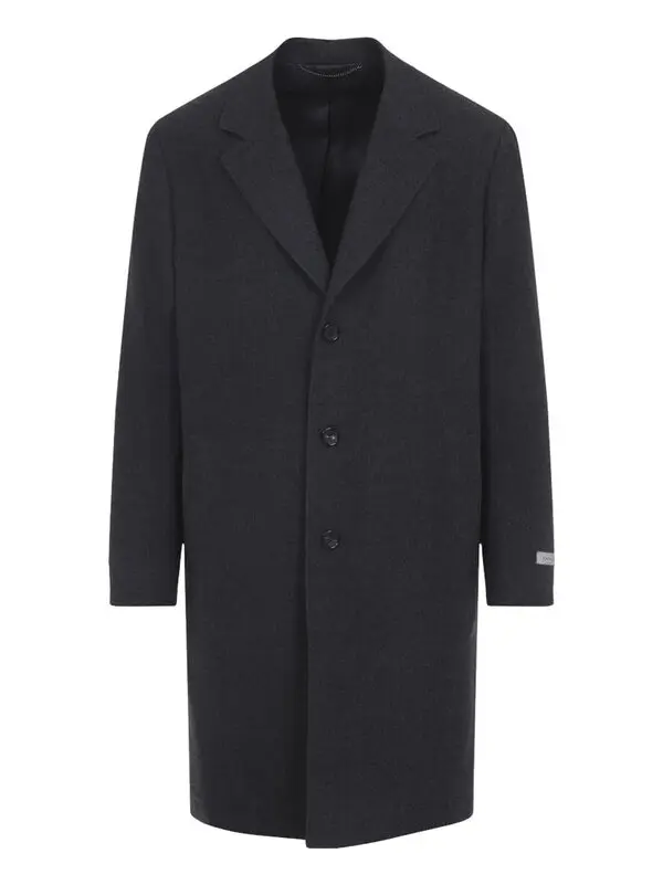 Canali Wool Single-breasted Coat - Grey