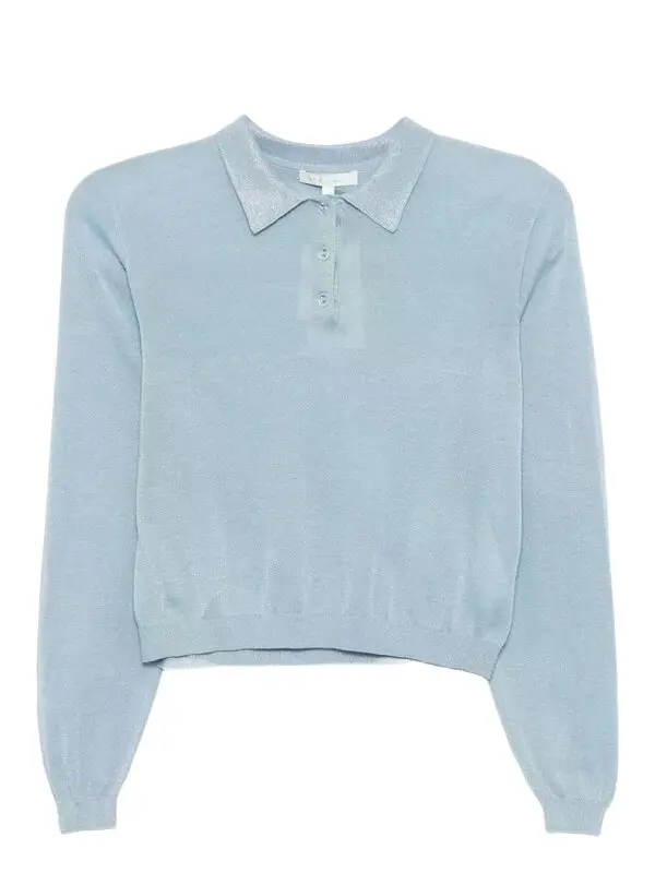 TO B. BY AGNÈS B. Cropped Polo Shirt - Blue