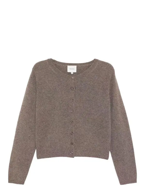 REFORMATION Clara Cashmere Crew-neck Cardigan - Brown