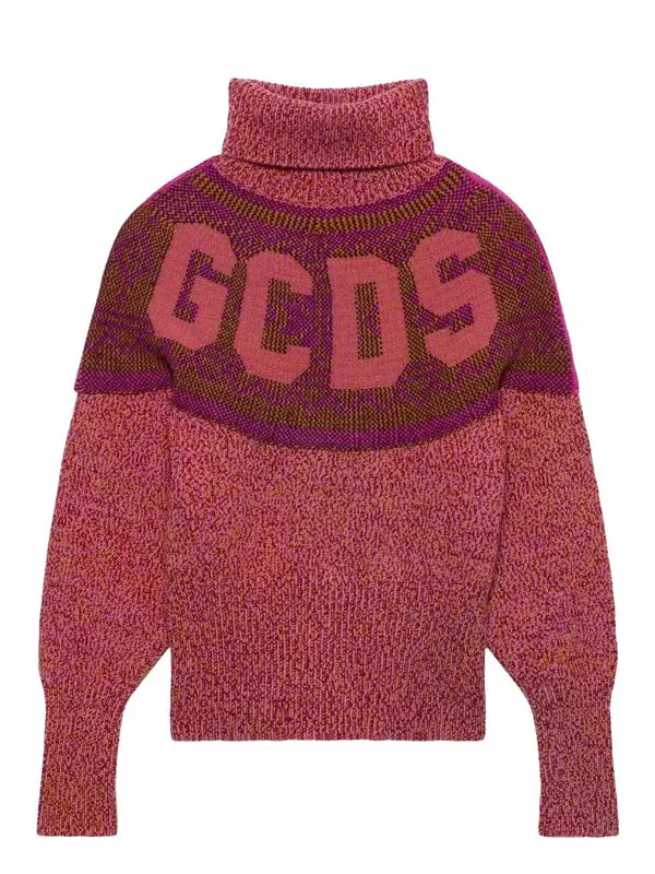 Gcds Turtleneck Knit Jumper - Red