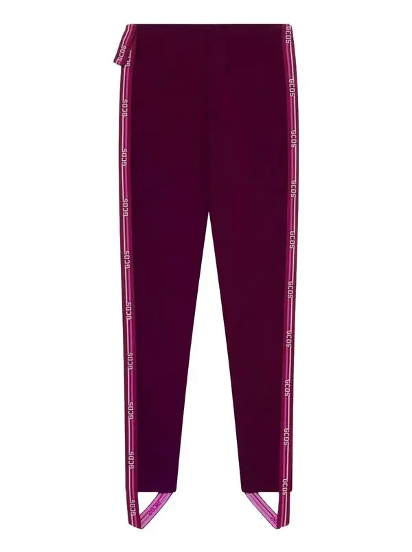 Gcds Logo-tape Piquet Leggings - Pink