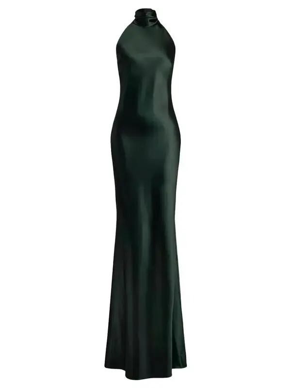 Ralph Lauren Chilton Satin Midi Dress - Green