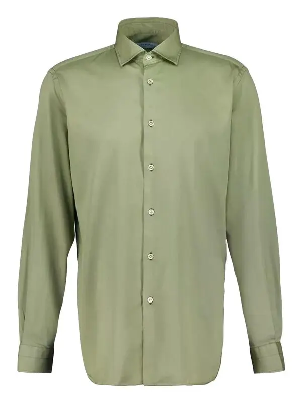 Boglioli Buttoned French Collar Shirt - Green