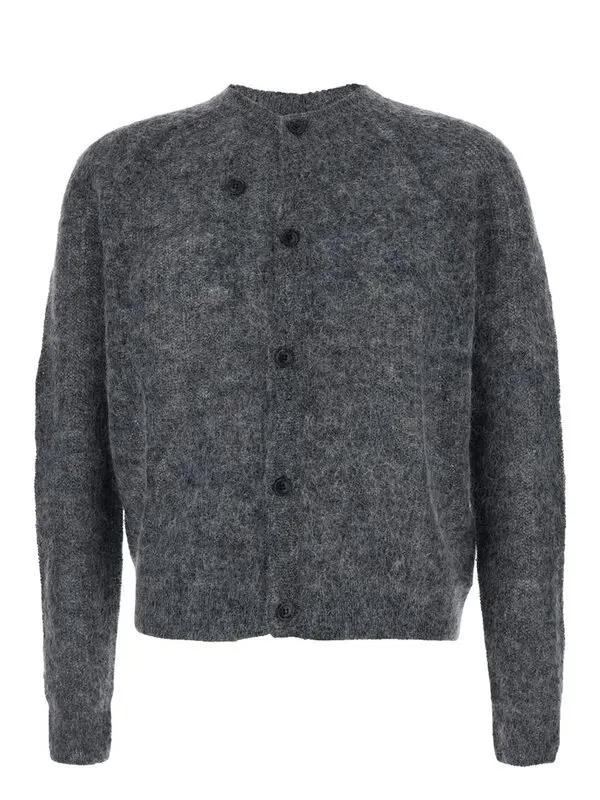 TONYWACK Brushed Mohair And Wool-blend Cardigan - Grey