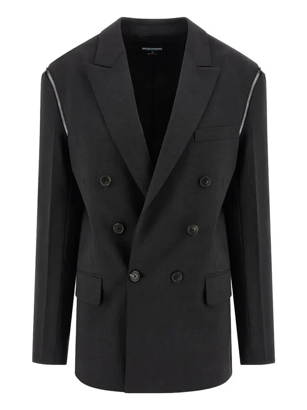Dsquared2 Bettter X 'transformer' Double-breasted Blazer - Gray