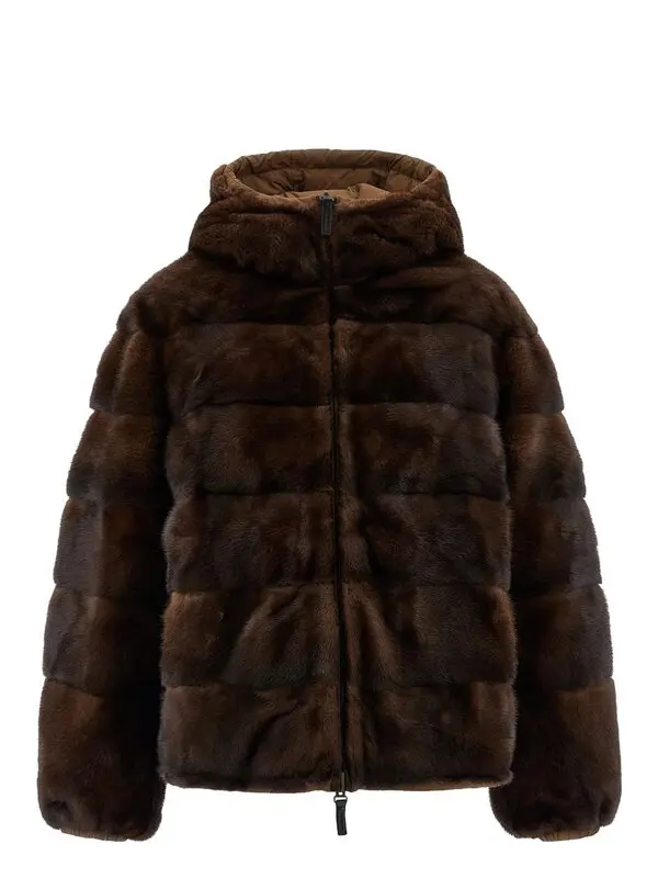 YVES SALOMON Reversible Mink Fur Jacket - Brown