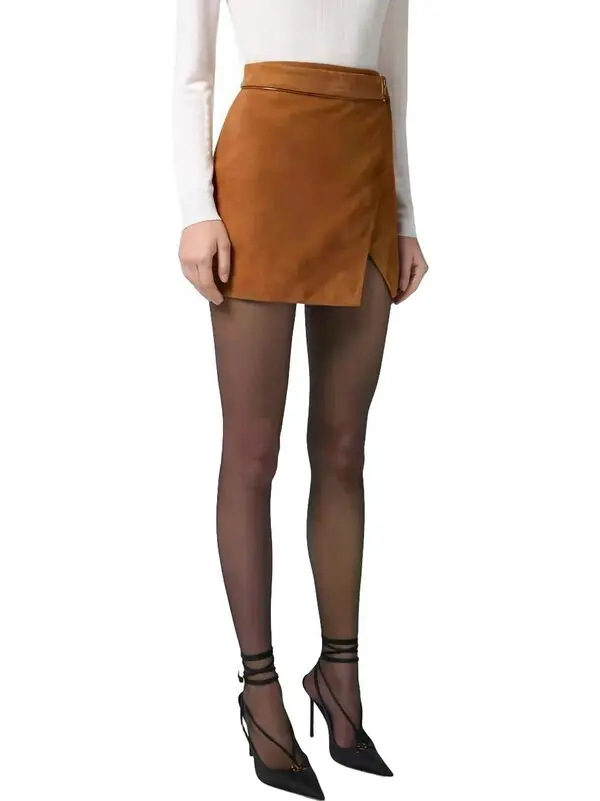 Elisabetta Franchi Wraparound Mini Skirt - Brown