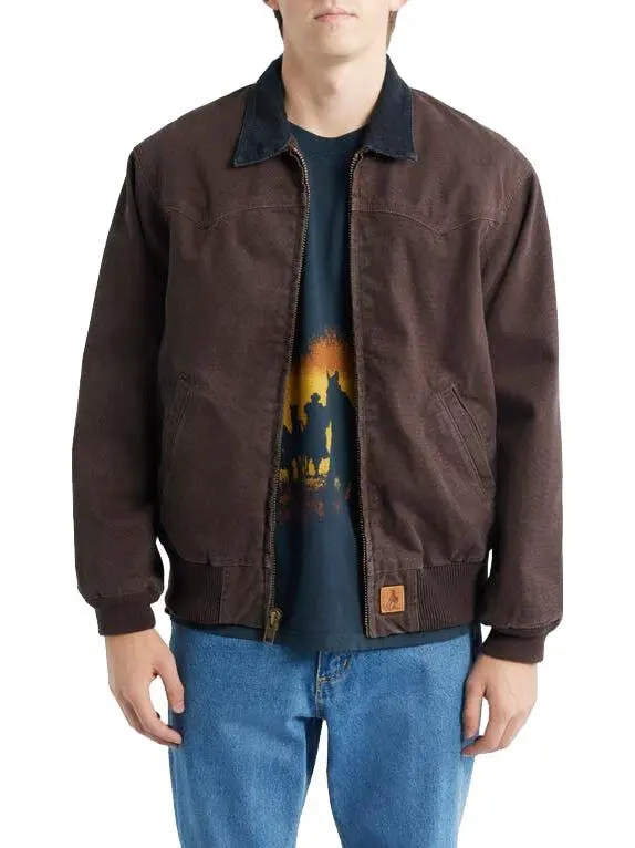 ONE OF THESE DAYS Canvas Zip-up Ranch Jacket - Washed Brown