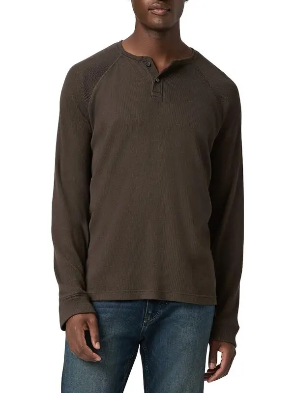 Paige Thermal Knit Henley - Deep Oak